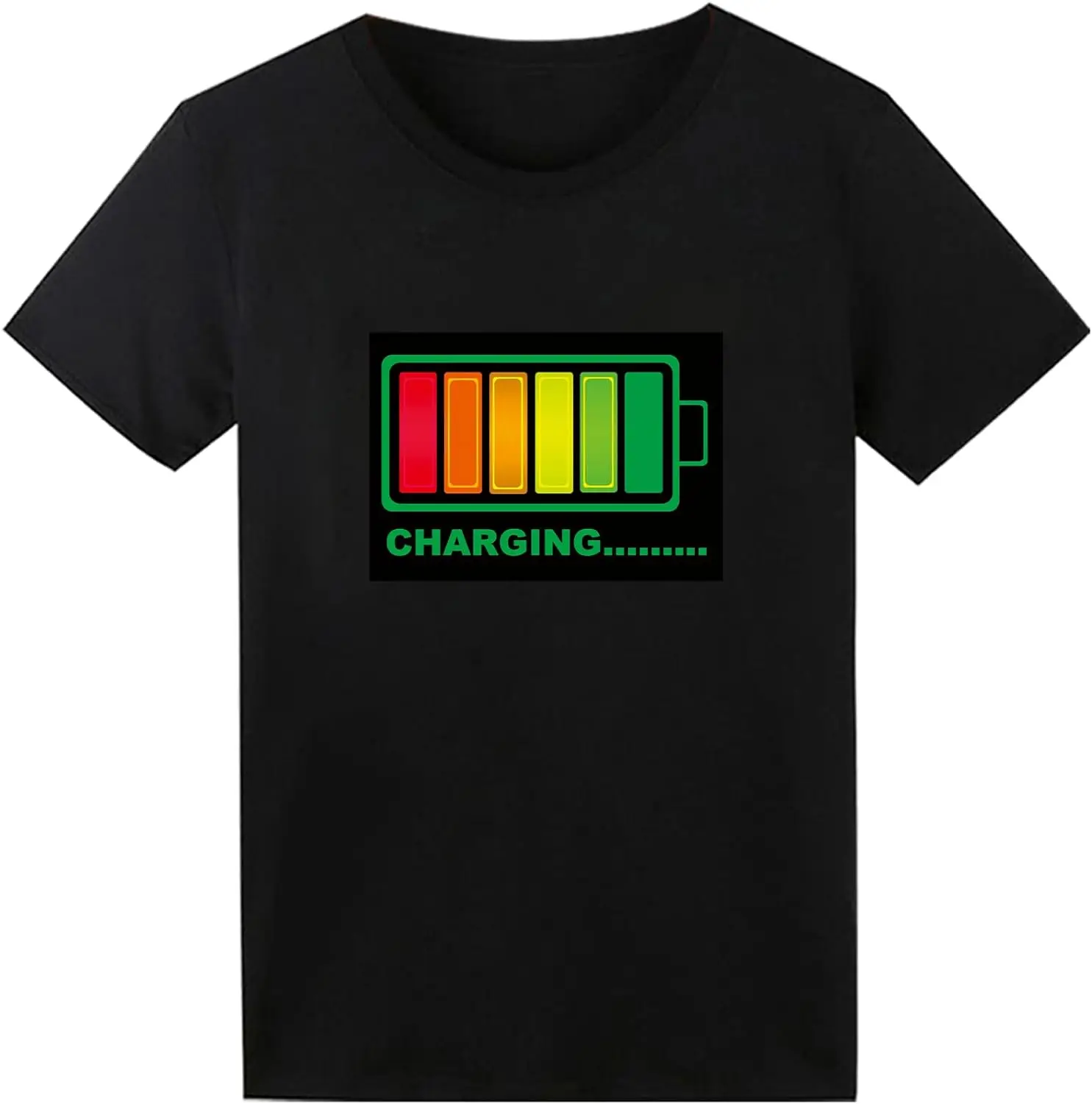 LED-T-Shirt-Sound-Activated-Light-Up-Rave-Shirts-Glow-in-The-Dark-for ...