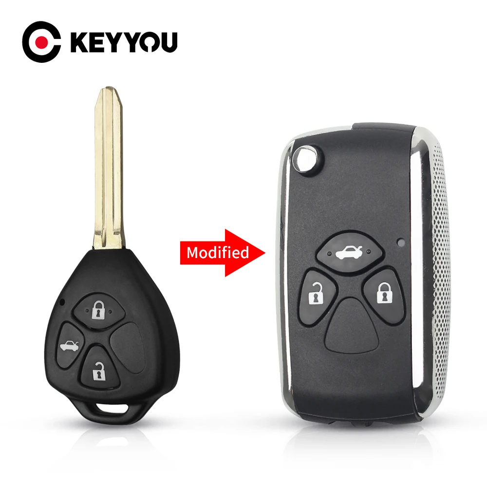 KEYYOU Remote Car Key Shell Case FOB For Toyota Camry 2009 2010 2011 ...