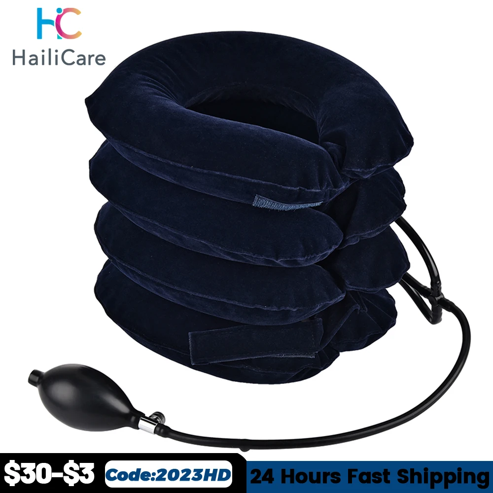 Air-Inflatable-Cervical-Collar-Neck-Traction-Tractor-Support-Massage ...