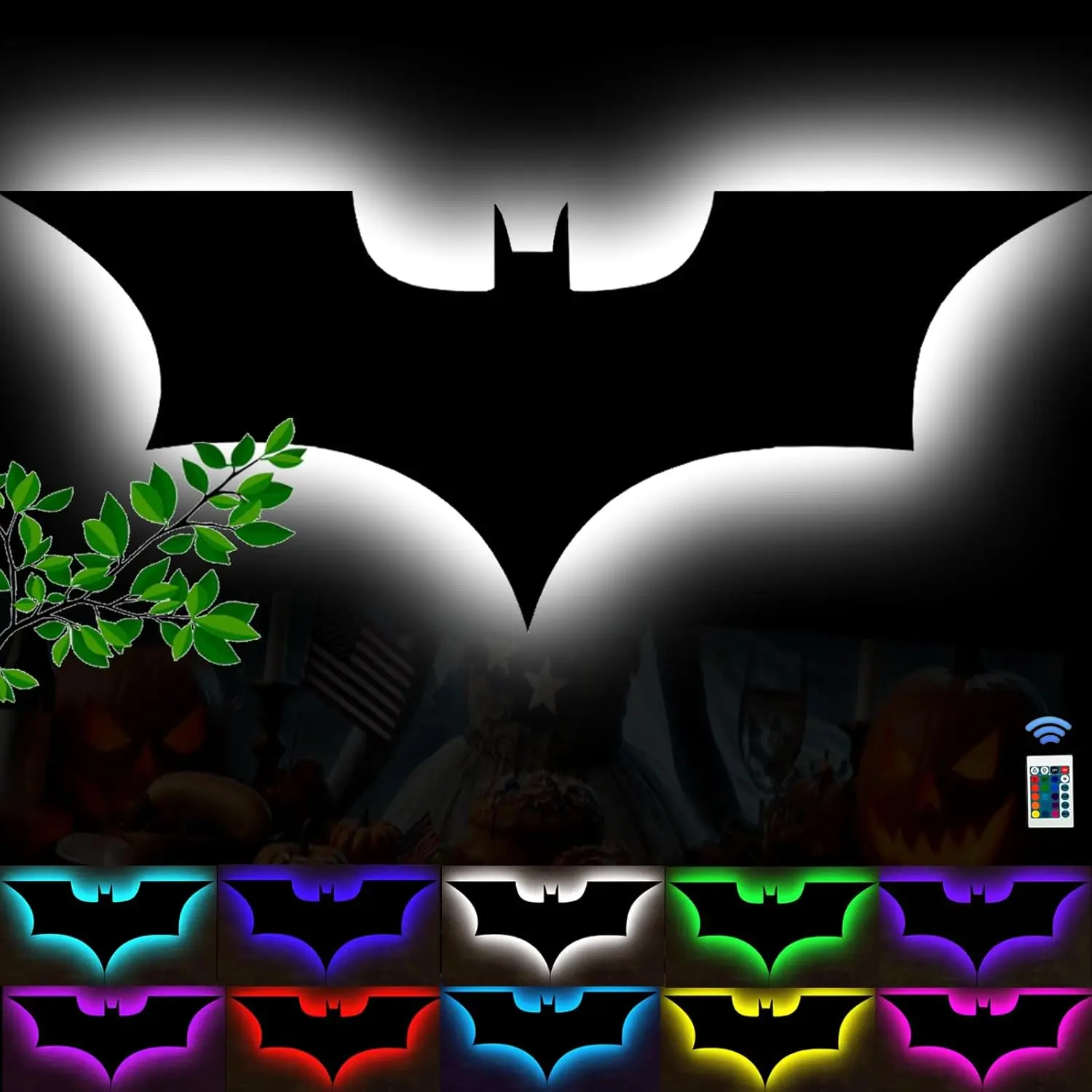 Bat Lamp Neon Sign Led Bat Signal Night Light 16 Colors Adjustable Man ...