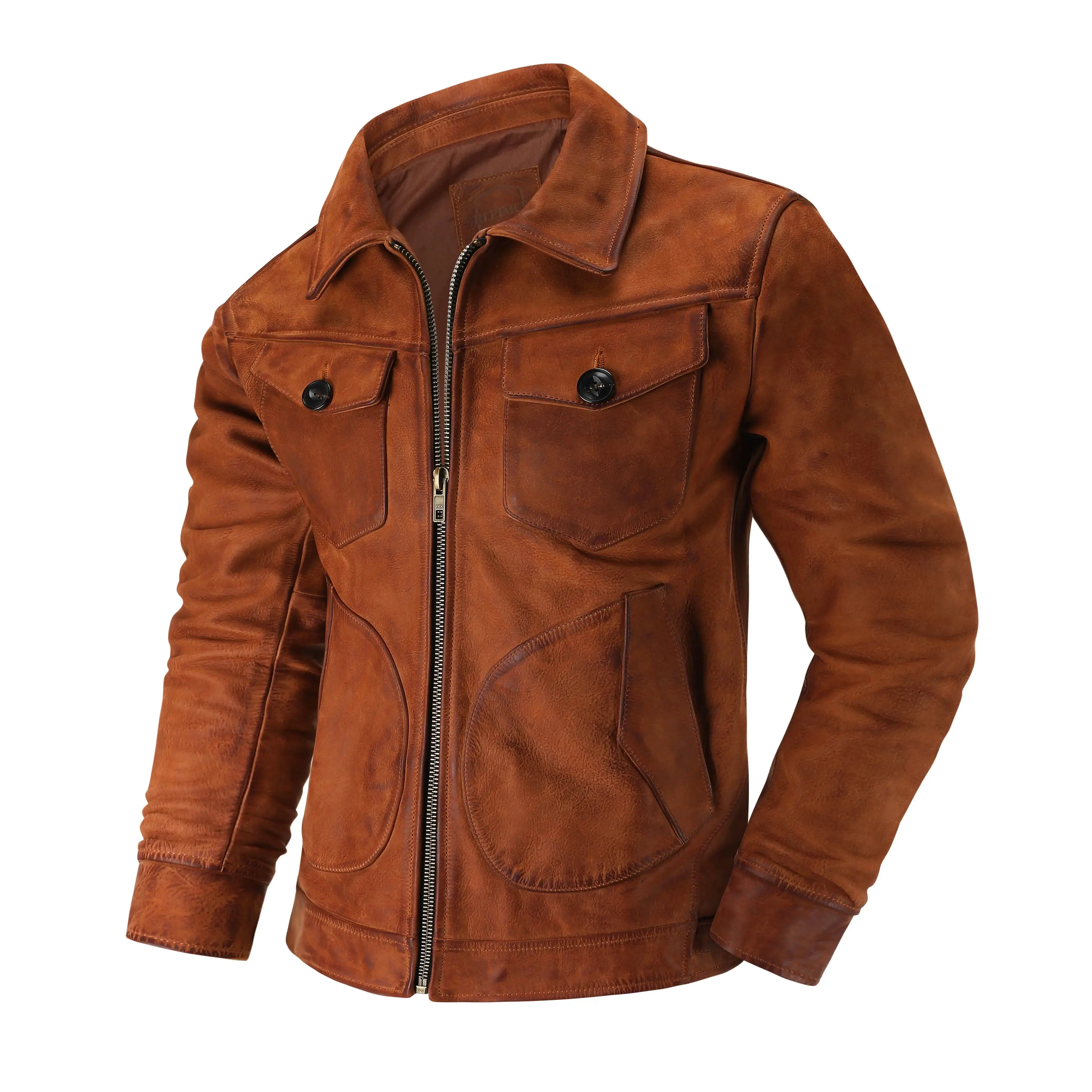 Mendoza-Leather-Men-s-American-Leather-Jacket-Distressed-Uncoated-Matte ...