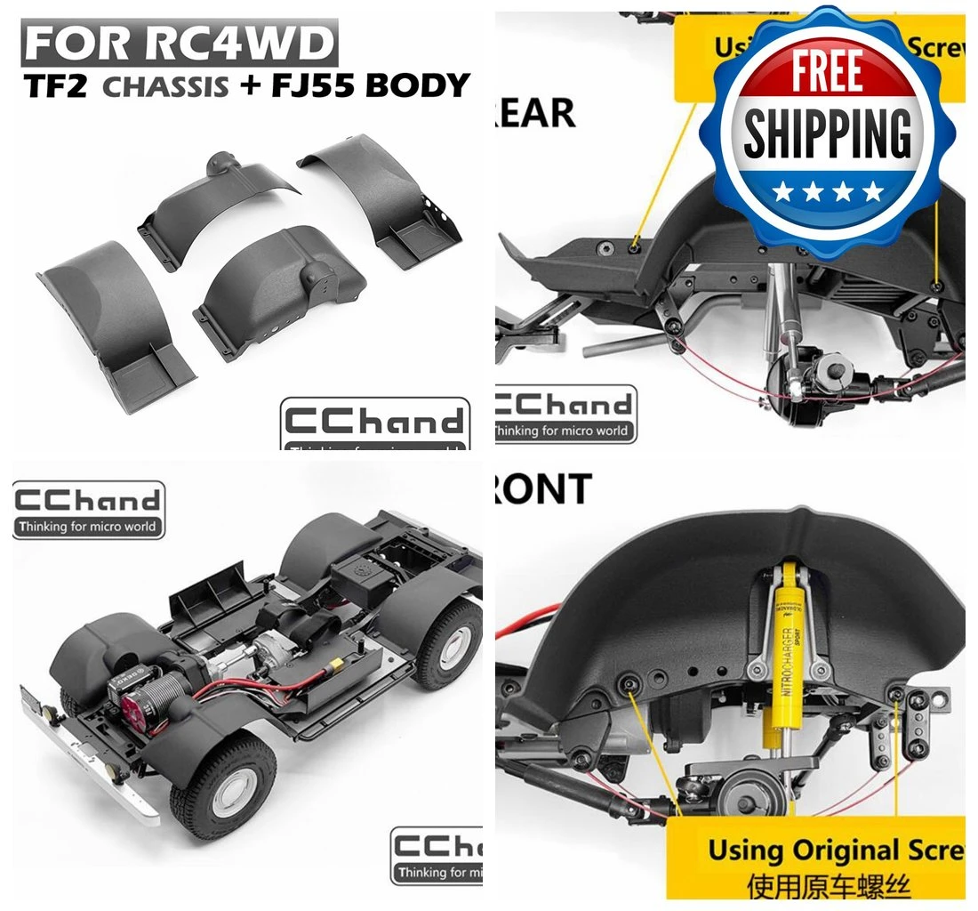 CChand Nylon Roda Sobrancelha Muddy Fender para RC4WD FJ55 TOY RC CARRO ...