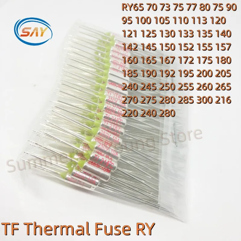 100PCS/LOT TF Thermal Fuse RY 10A 250V Temperature Control Thermostat ...
