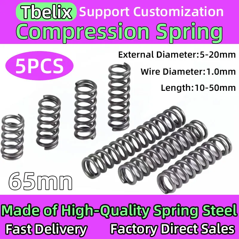 Tbelix 5PCS Compression Spring Y-Type Return 65MN Strong Spring ...