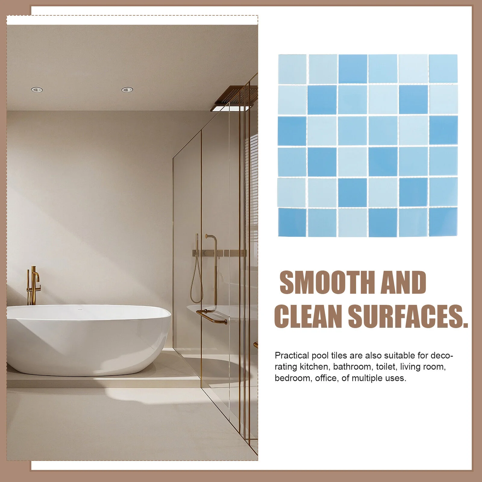 11 Dcs Kerámia Mozaik Csempe Diy Dekoráció Backsplash Medence Kristály ...