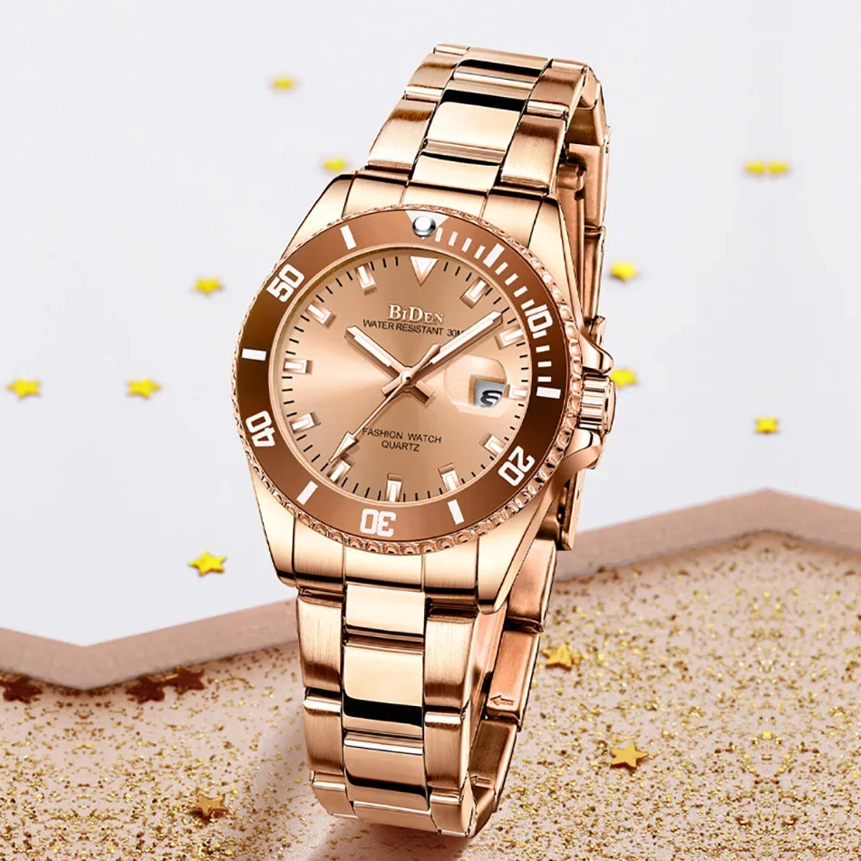 New-Fashion-Watch-Women-Stainless-Steel-Watch-Quartz-Crystal-Calendar ...