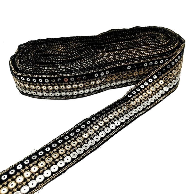 1-Yards-Polyester-Embroidery-Sequin-Lace-Ribbon-Trims-DIY-Sewing ...