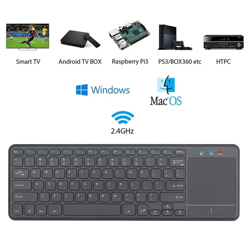 Mini Ultra-slim 2.4GHz Wireless Keyboard 78 Keys Keyboard With Touchpad ...