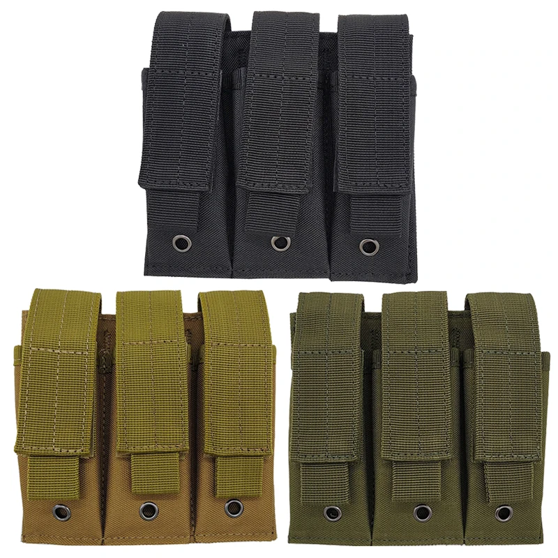 Molle-Tactical-Triple-Pistol-Mag-Pouch-Outdoor-Open-Top-Single-Double ...