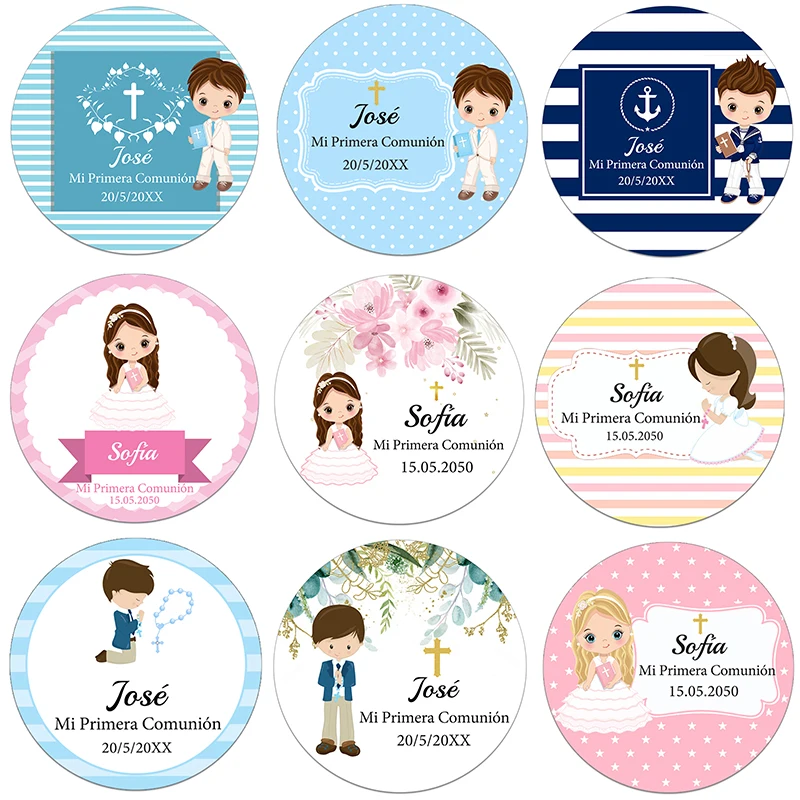 3-5cm-4-5cm-My-First-Communion-Sticker-Boy-Girl-Mi-Primera-Comuni-n ...