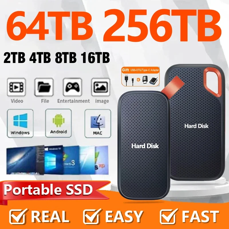 [More Portable SSD] High Speed External Hard Drive USB 3.2 Hard Disk ...