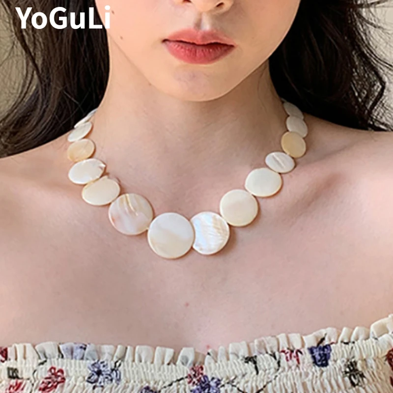 Fashion-Jewelry-Vintage-Temperament-Round-Shell-Necklace-For-Women ...