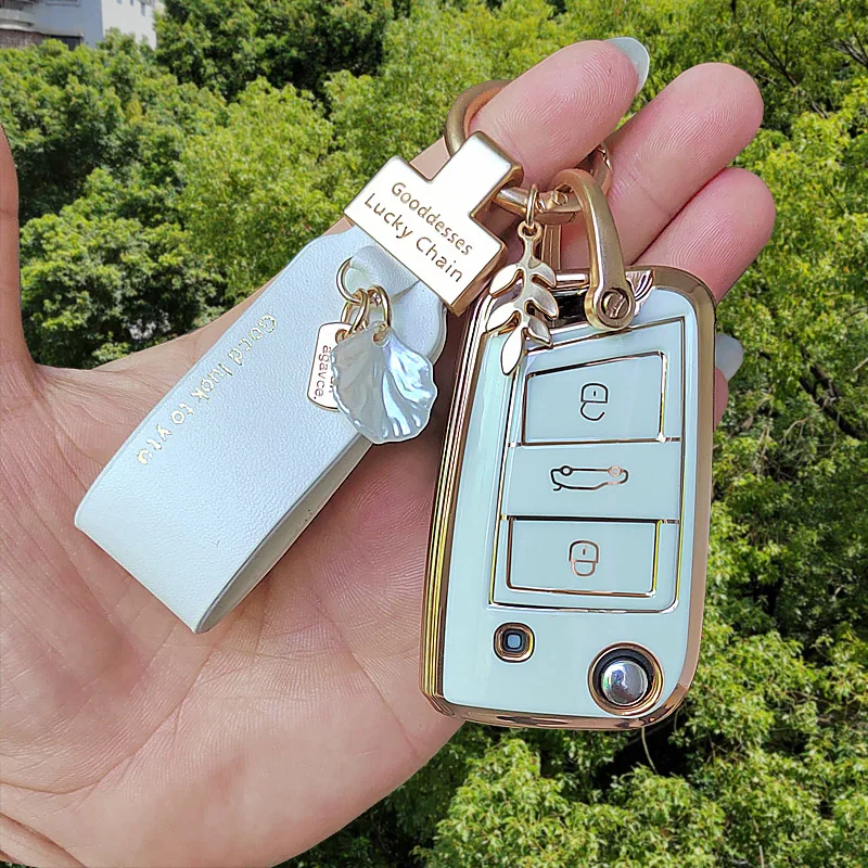 Soft Tpu Car Key Case For Vw For Skoda Polo Jetta Golf 7 Gti 7 Tiguan 3 ...