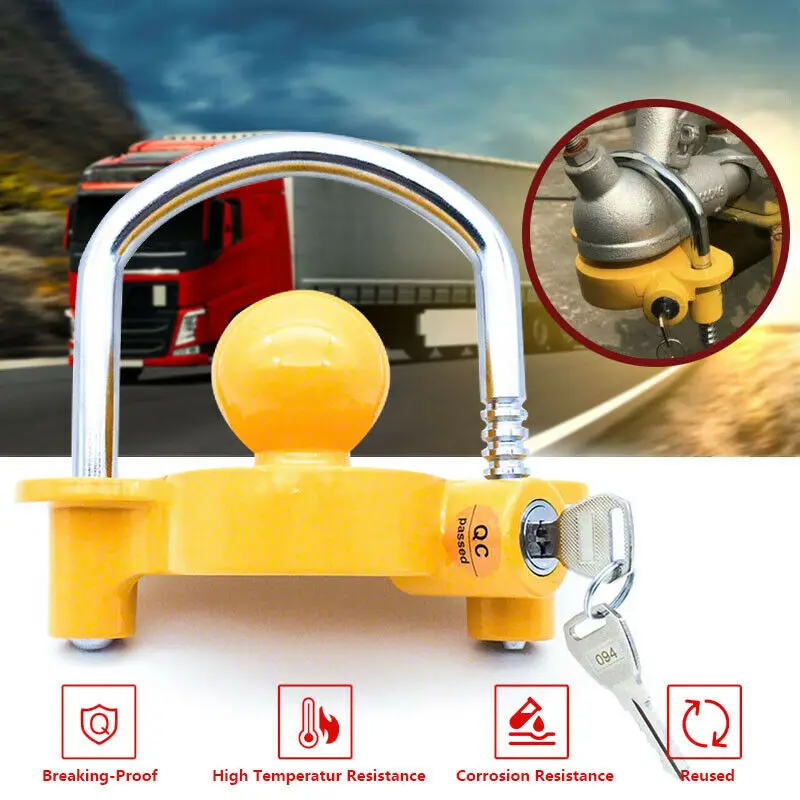 Heavy-Duty-Hook-Lock-Universal-Caravan-Accessories-Trailer-Ball-Coupler ...
