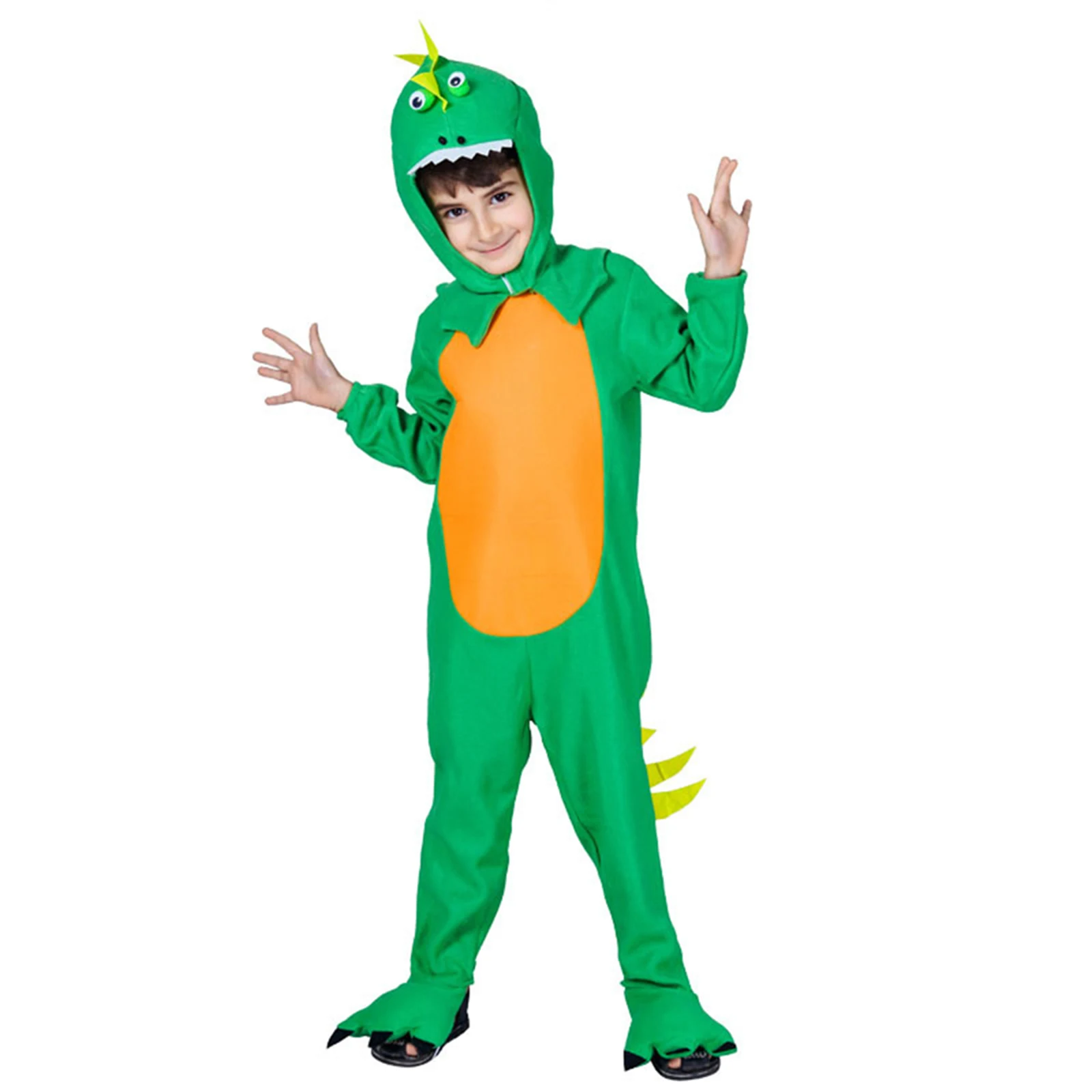 BeQeuewll-Kids-Boy-Dinosaur-Costume-Cute-Long-Sleeves-Hooded-Jumpsuit ...