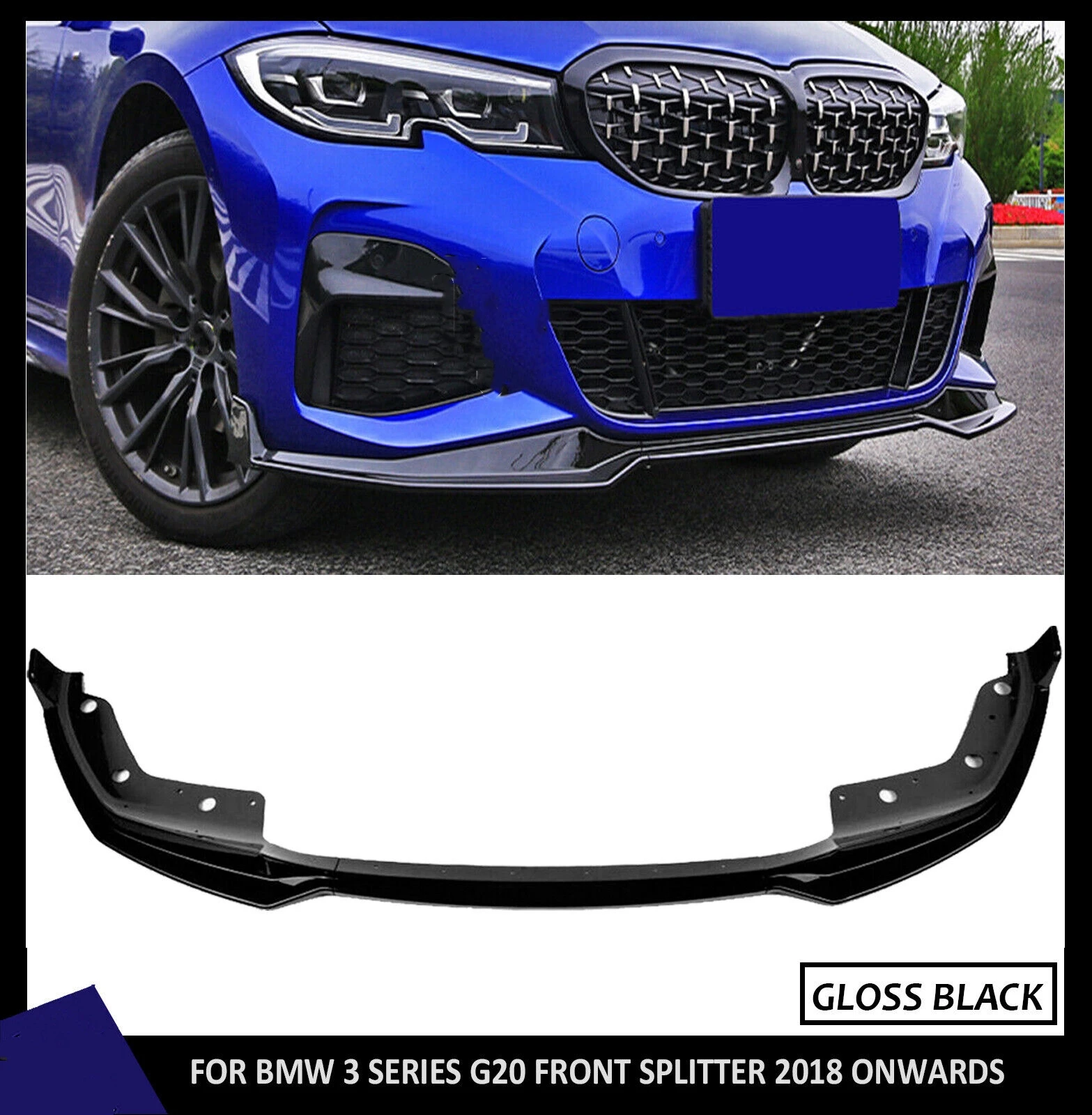 Car-Front-Bumper-Splitter-Lip-For-BMW-3-Series-G20-G21-320i-330i-2019 ...