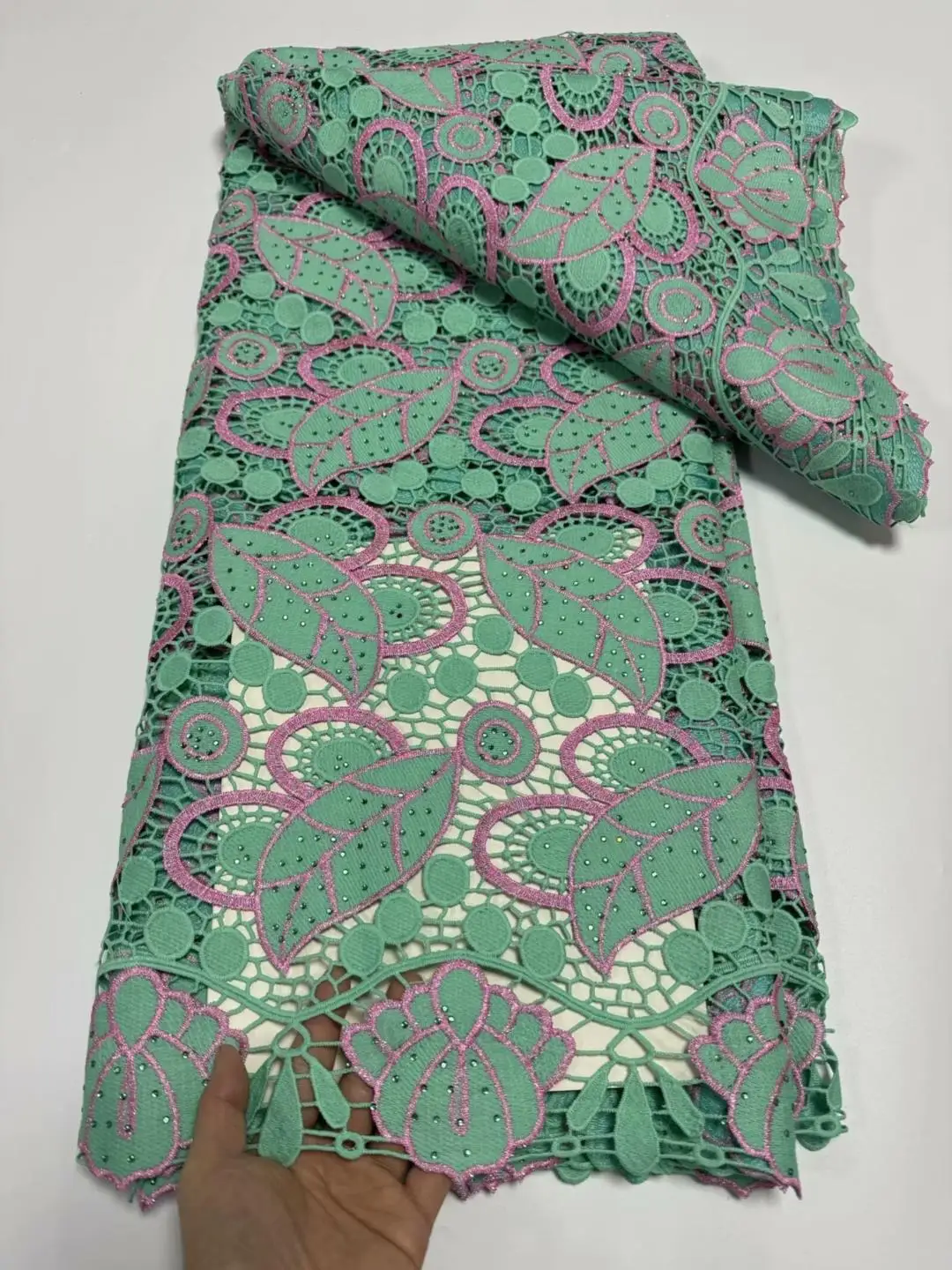 Nigerian-Embroidery-Lace-Fabric-for-Sewing-Bridal-Dress-Material-High ...