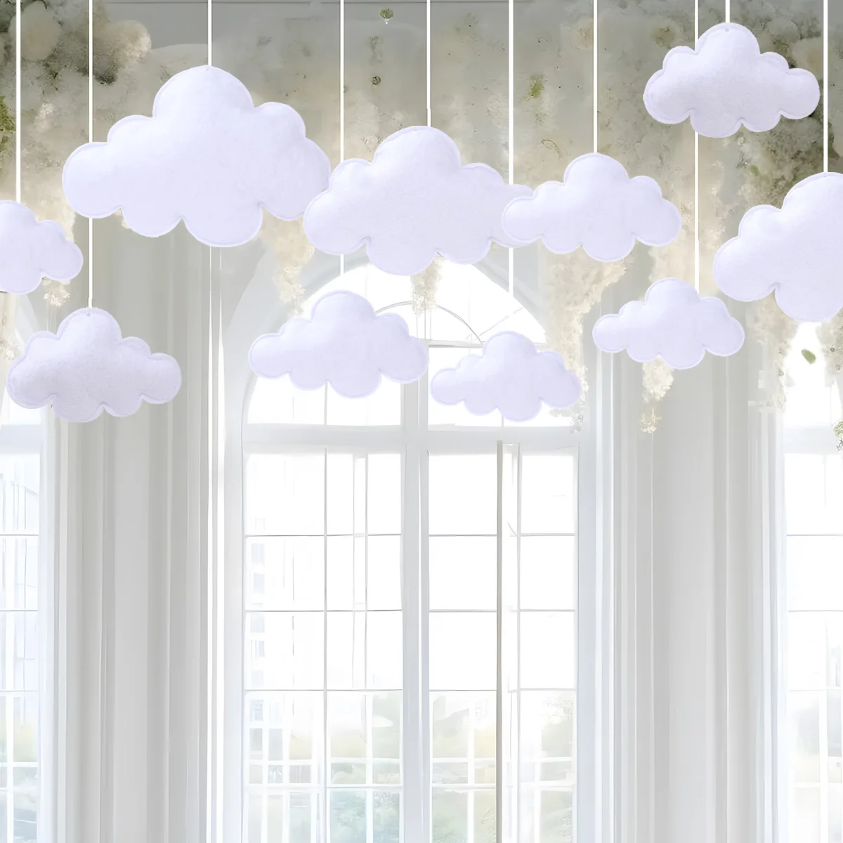 10pcs/Set Cloud Decor Hanging Clouds Ceiling Artificial Clouds Props ...