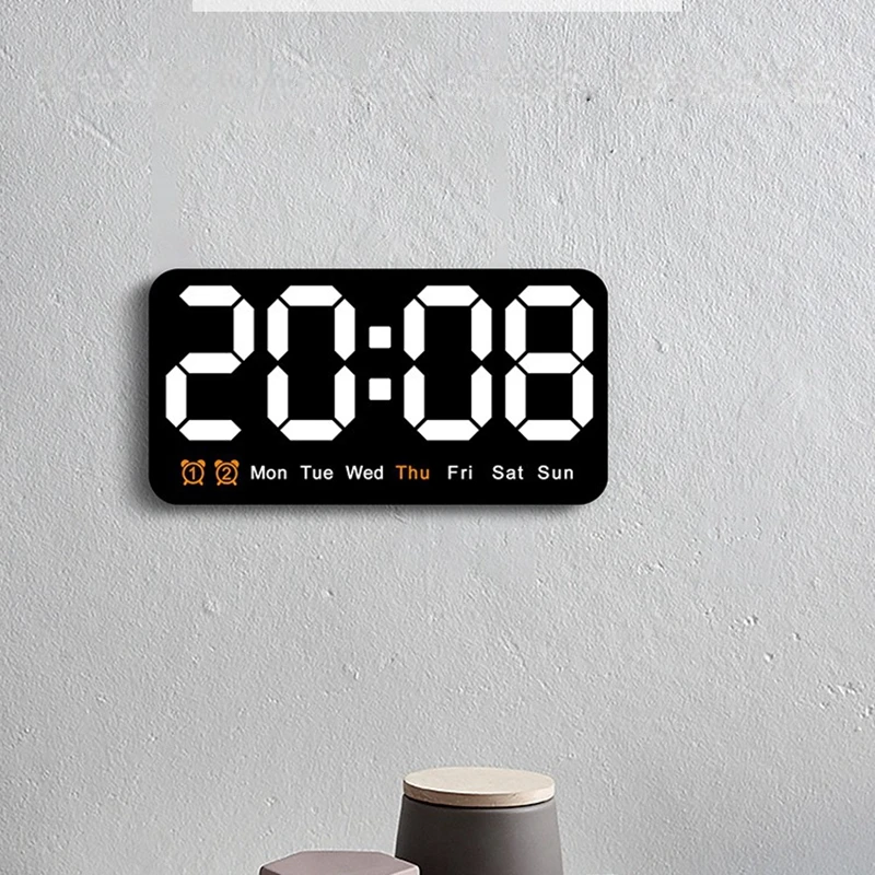 Electronic-Wall-Clock-Temperature-Date-Display-Table-Clock-Wall-mounted ...