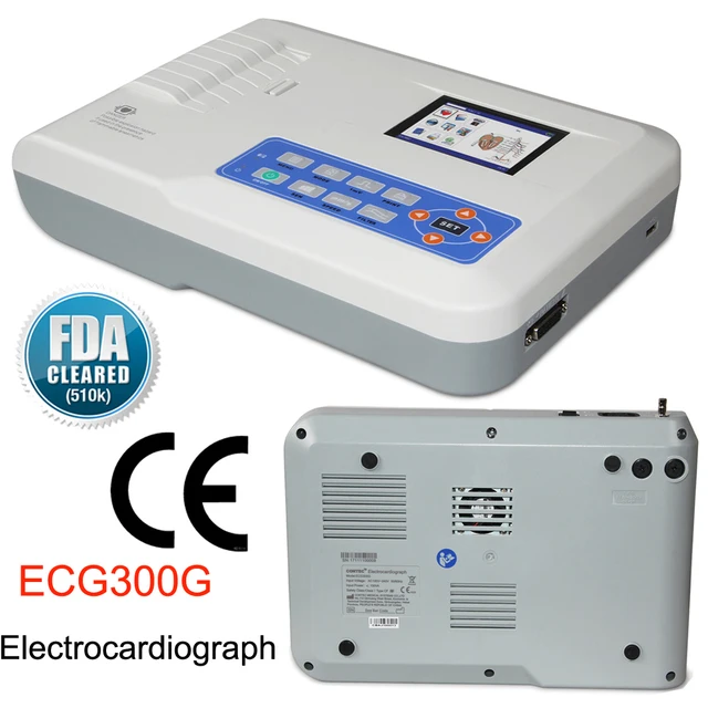 CONTEC-máquina electrocardiográfica Digital ECG300G, 3 canales, 12 ...