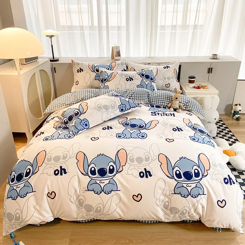 Disney-Cartoon-Stitch-Cama-Quilt-Cover-Colcha-macia-de-microfibra ...