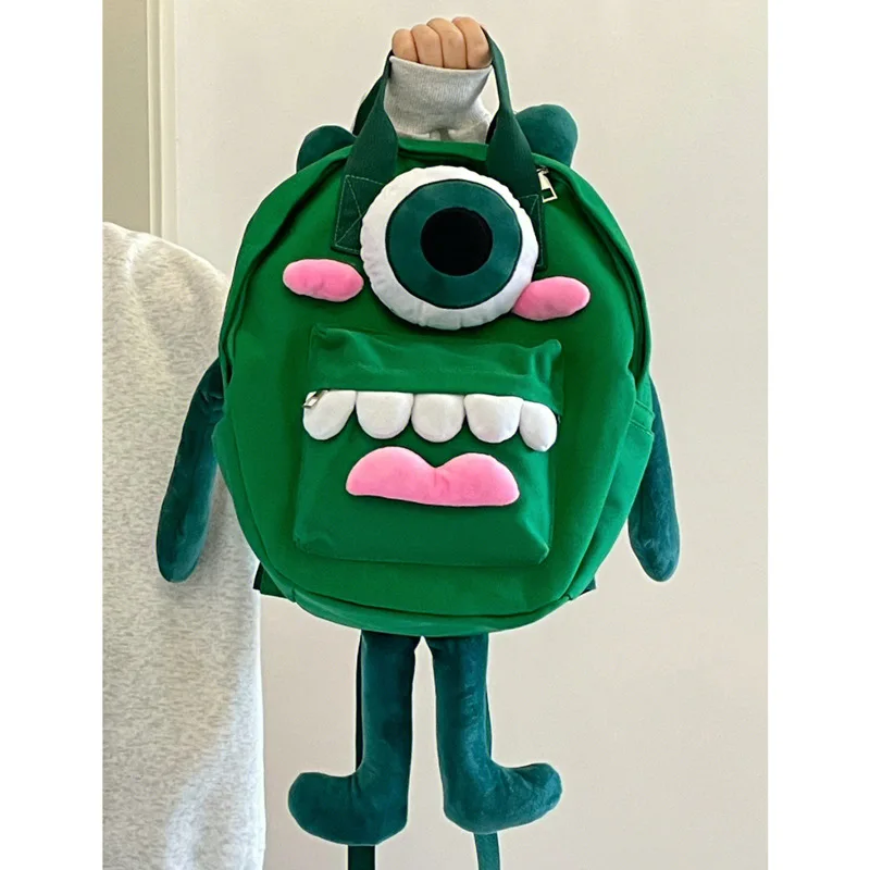Hot-Selling-Canvas-Backpack-One-Eyed-Monster-Cute-Backpack-Cartoon ...