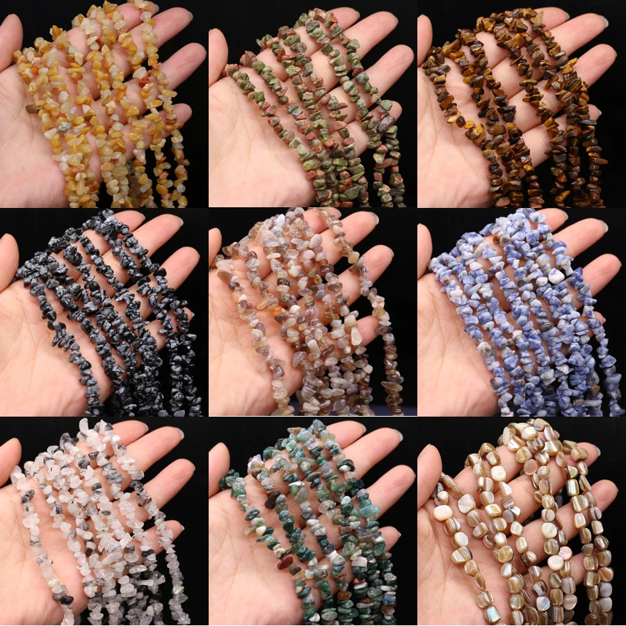 Natural-stone-Beads-Mix-color-Irregular-Shape-Cryatal-Gravel-Exquisite ...