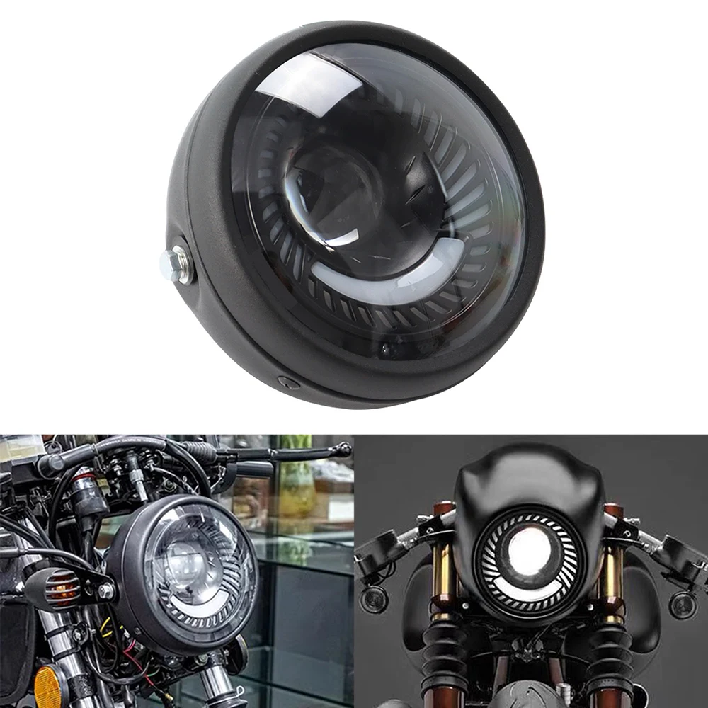Universal 6.5" Motorcycle Headlight With Bracket High Low Beam Round ...