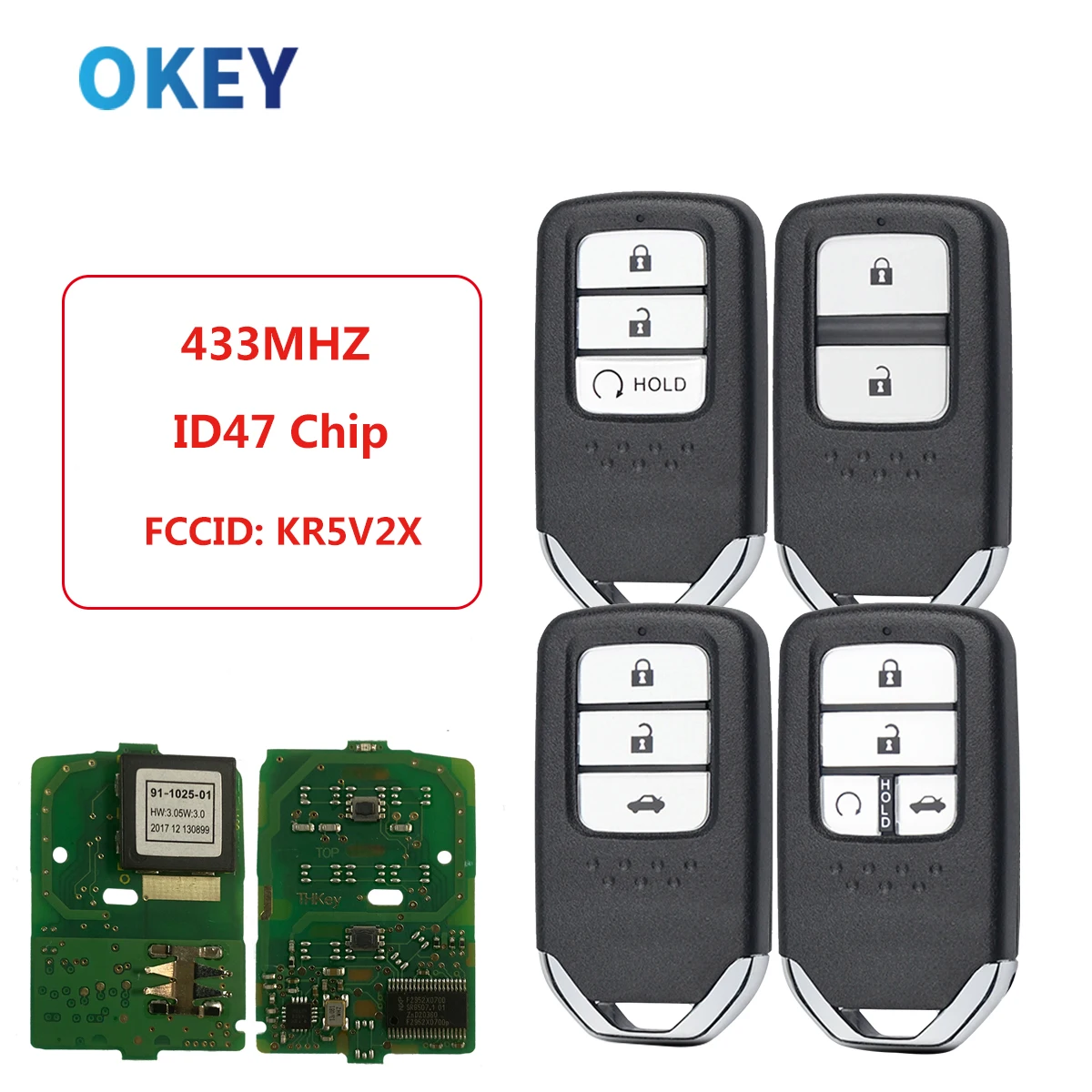 Okey-Remote-Car-Key-Control-For-Honda-Piot-CR-V-Civic-2016-2017-2018 ...