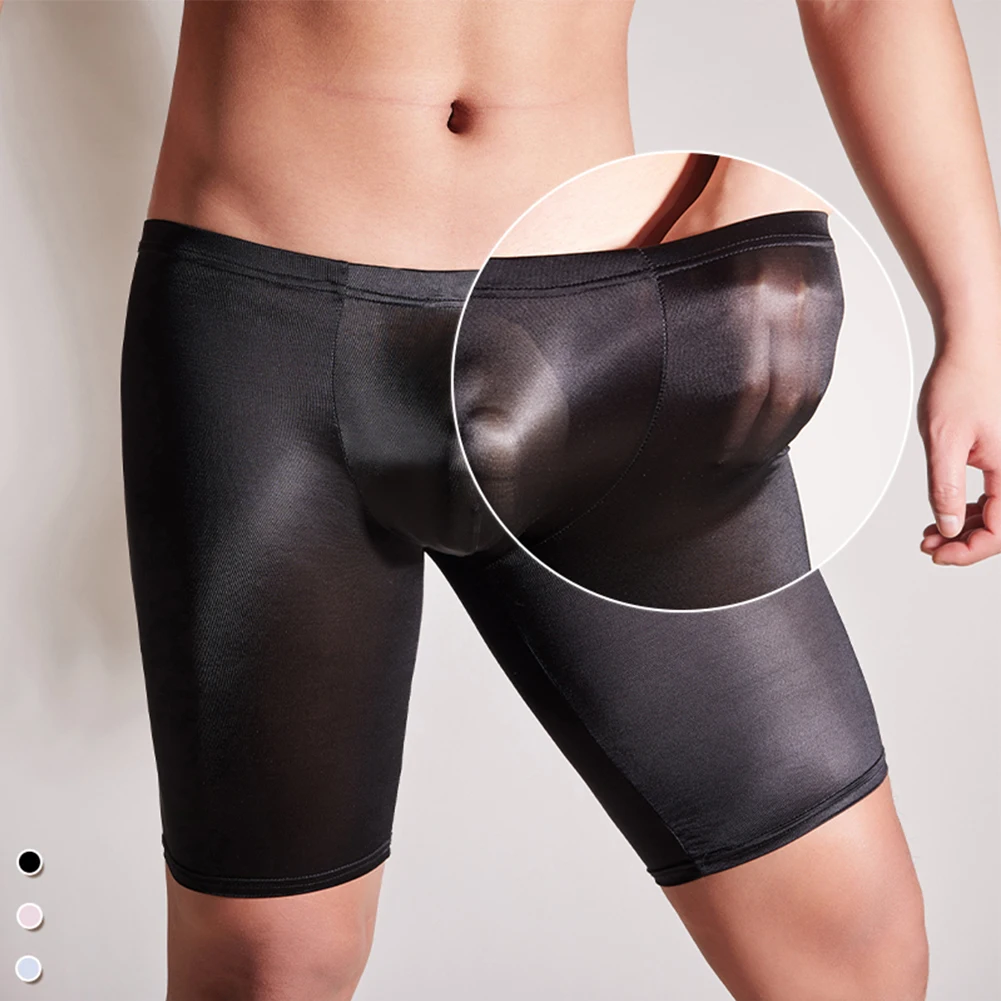 Men-Oil-Shiny-Long-Boxer-Shorts-Transparent-Glossy-Boxer-Trunks-See-Through-Lengthen-Underwear ...