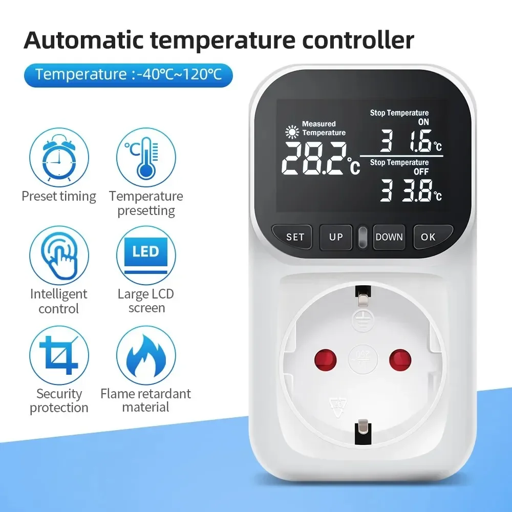 Digital-Temperature-Controller-Socket-LCD-Display-Digital-Thermostat ...