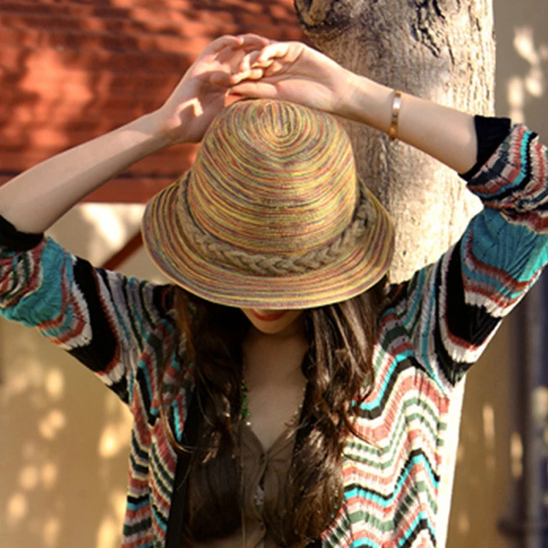 Bohemian-Style-Summer-Braide-Hat-Women-Lady-Fashion-Colored-Fishermen ...