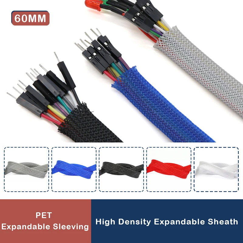 1-20M-PET-Expandable-Braided-Sleeve-60mm-High-Density-Insulation-Nylon ...
