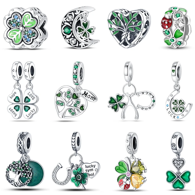Spring-Lucky-Four-Leaf-Clover-Series-100-925-Sterling-Silver-Charms ...