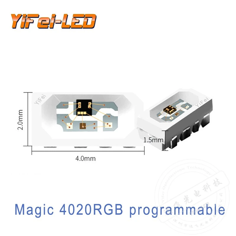 Yf923 ws2812b 4020 side RGB built in 1C 5V magic lamp bead single touch ...