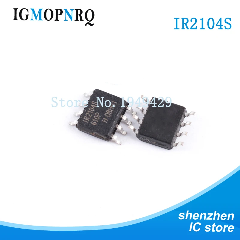 10PCS-IR2104S-SOP8-IR2104-IR2104STRPBF-IR2104SPBF-Gate-driver-Hlf-Drvr-1-Inpt-Invrt-ShutDwn-Pin ...