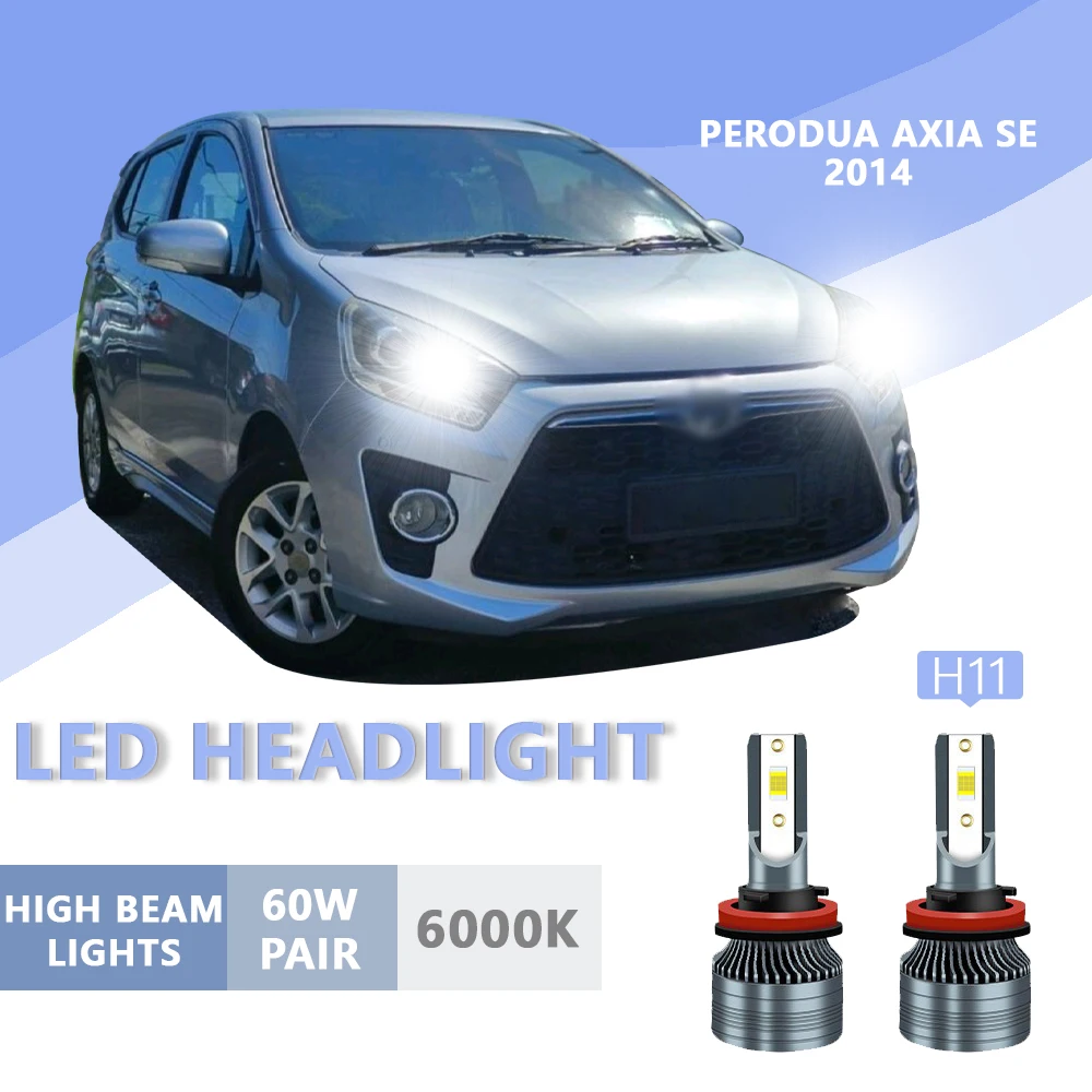 2PCS-FOR-PERODUA-Axia-Se-2014-6000k-H11-Super-Bright-Hi-Lo-Beam ...