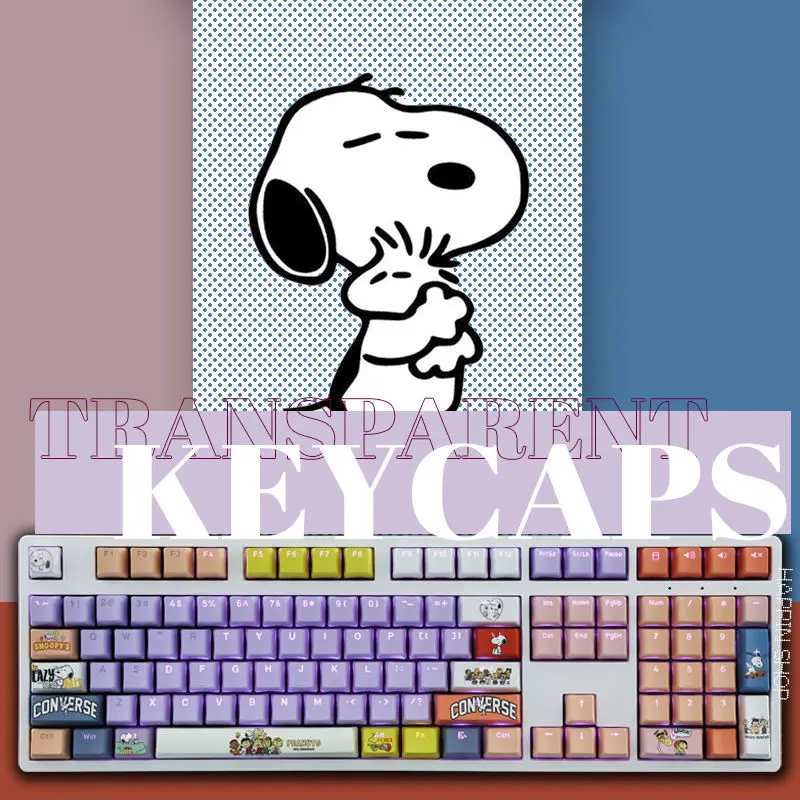 108-Pcs-Snoopy-Keycaps-Cartoon-Mechanical-Keyboard-Keycaps-Ergonomic ...