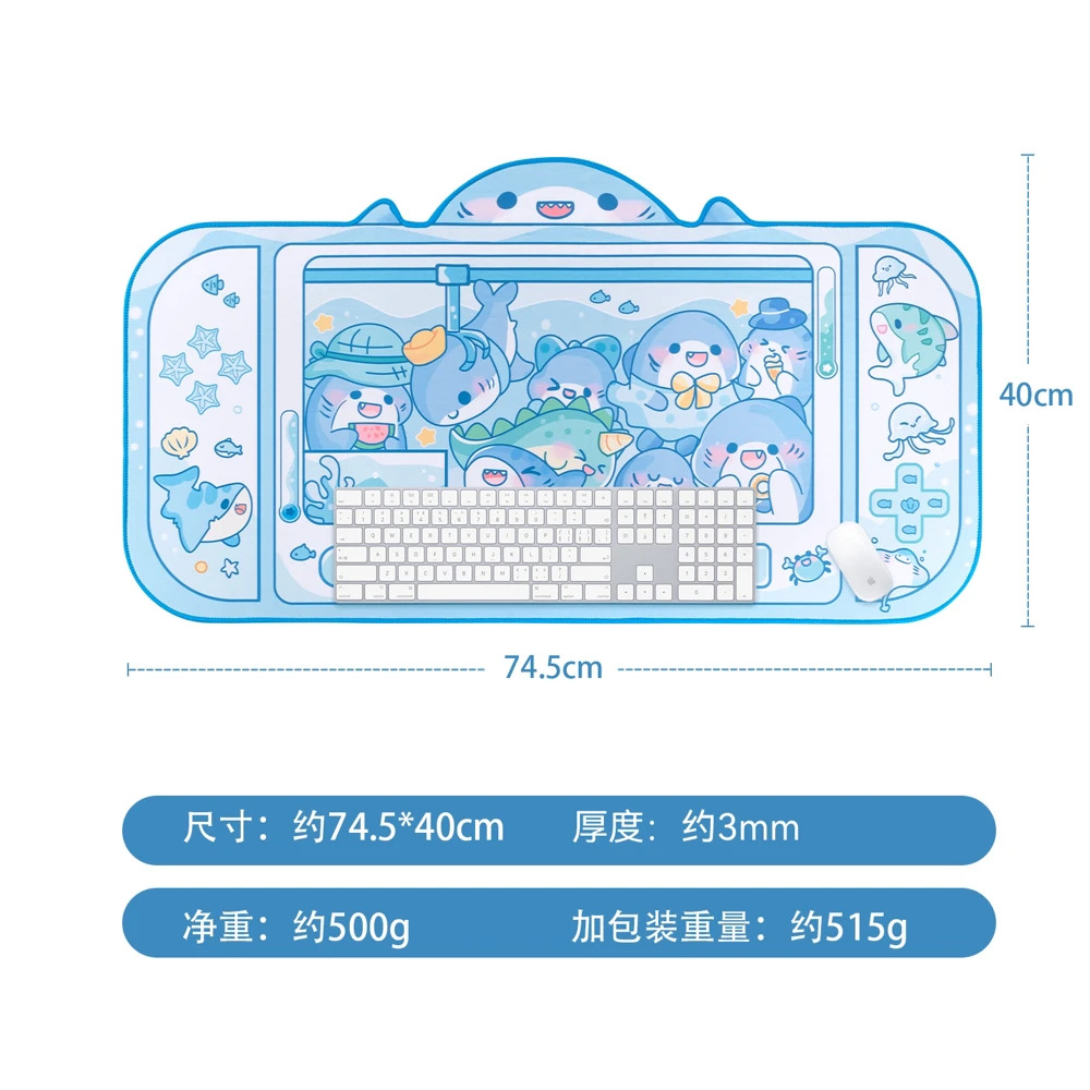 Bonito-Tubar-o-Azul-Pastel-Gaming-Mouse-Pad-Extra-Grande-Kawaii-Prova ...