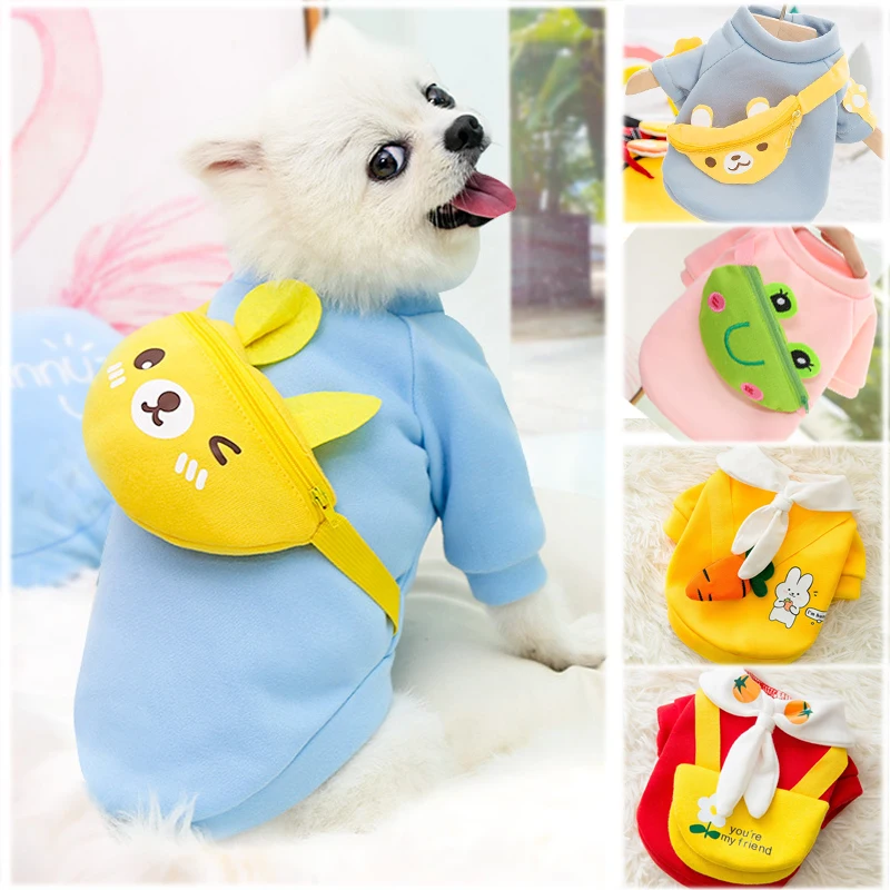 Cartoon-Dog-Clothes-Cute-Bow-Tie-Satchel-Pet-Clothing-for-Small-Dogs ...