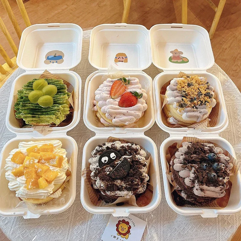 10/20pcs Disposable Bento Food Containers Biodegradable Baking Dessert ...