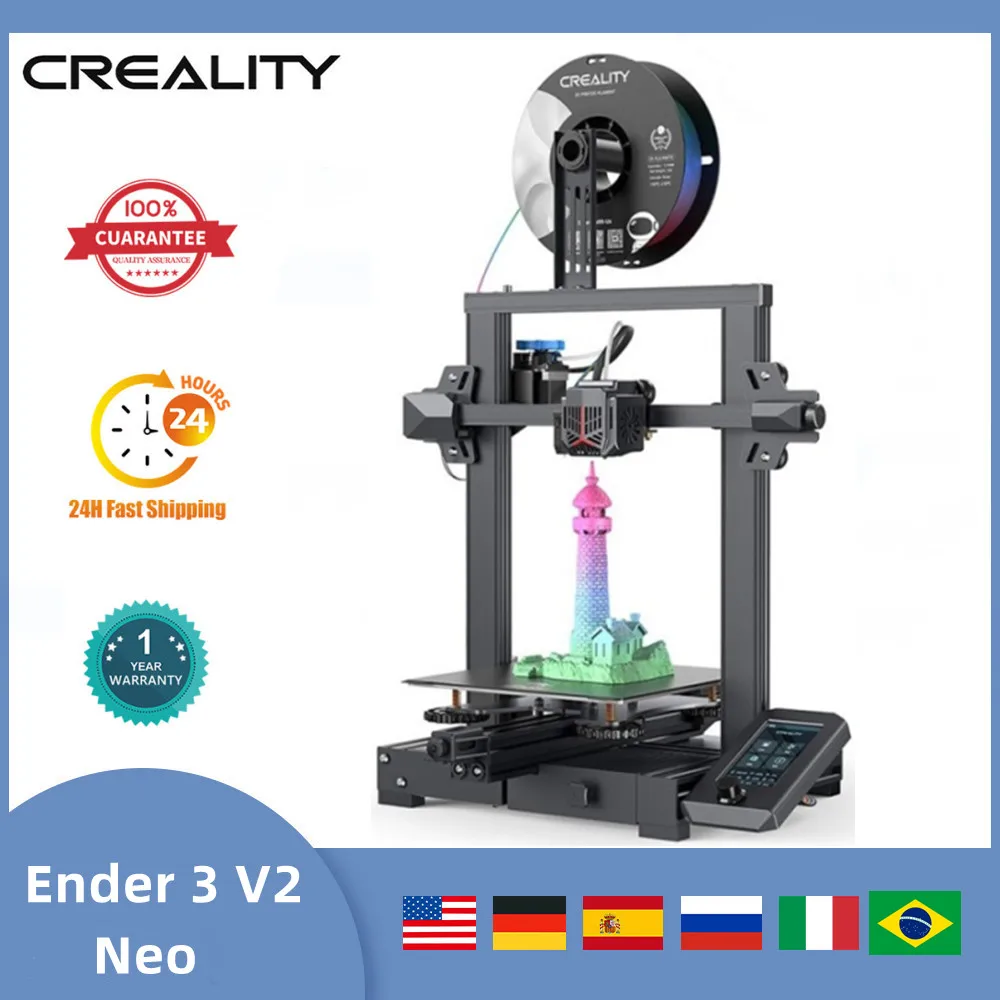 Creality Ender 3 V2 Neo 3D Printer 32 Bit Silent Mainboard CR Touch ...