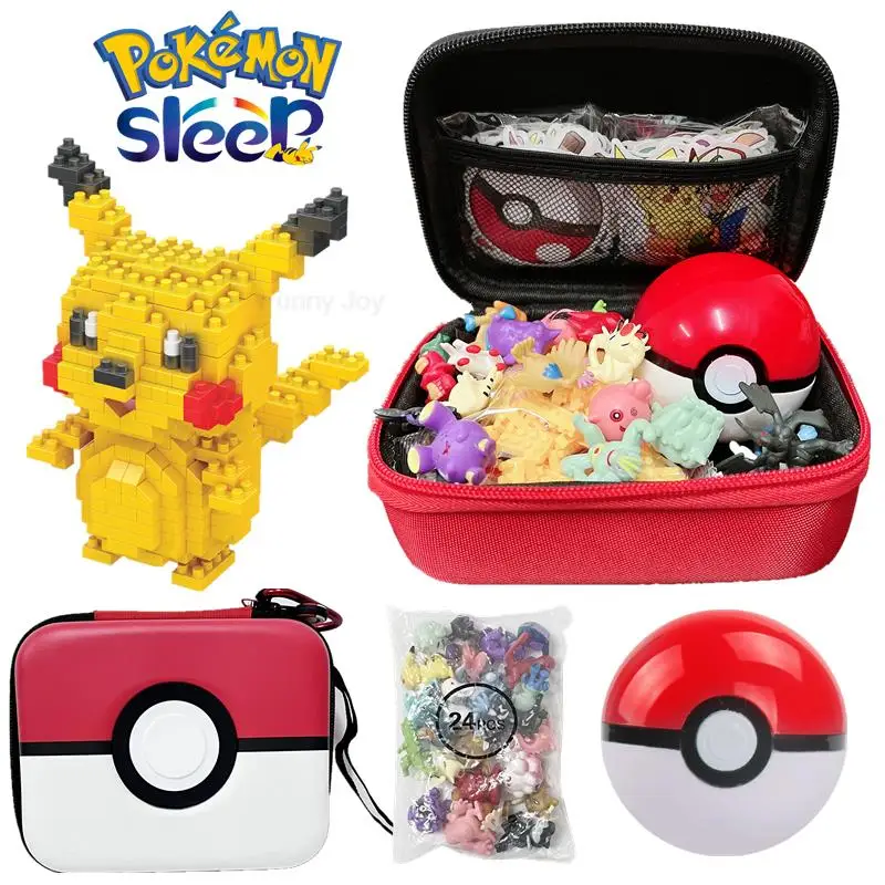 Red Bag Set 7Cm Poke Ball Pokemonsin Building Blocks Anime Action ...