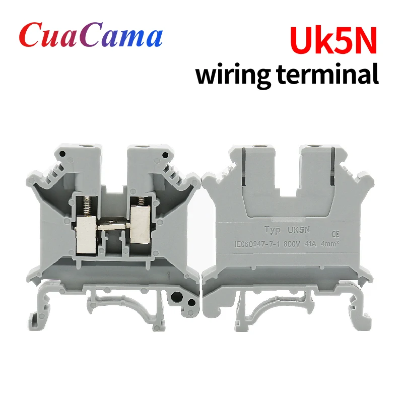 100Pcs-UK5N-Din-Rail-Block-Connection-Terminals-Electrical-Conductor ...