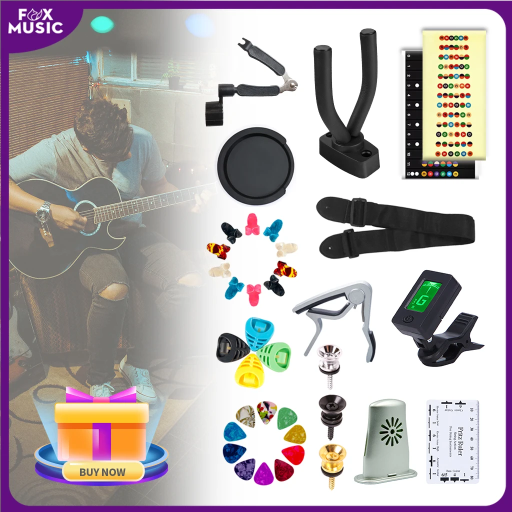 Guitar Hanger Tuner Strap Pin Capo Humidifier Place Sticker Picks Case ...