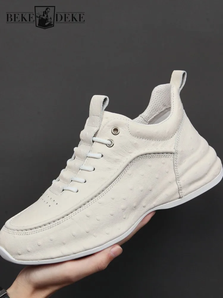 Cowhide-Genuine-Leather-Mens-Sneakers-Fashion-Thick-Bottom-Platform ...