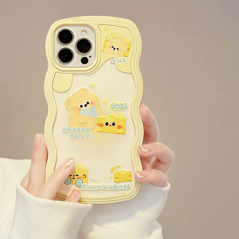 Smile Cheese Cake Wavy Design Cute Bear Phone Case For IPhone 11 Plus X ...