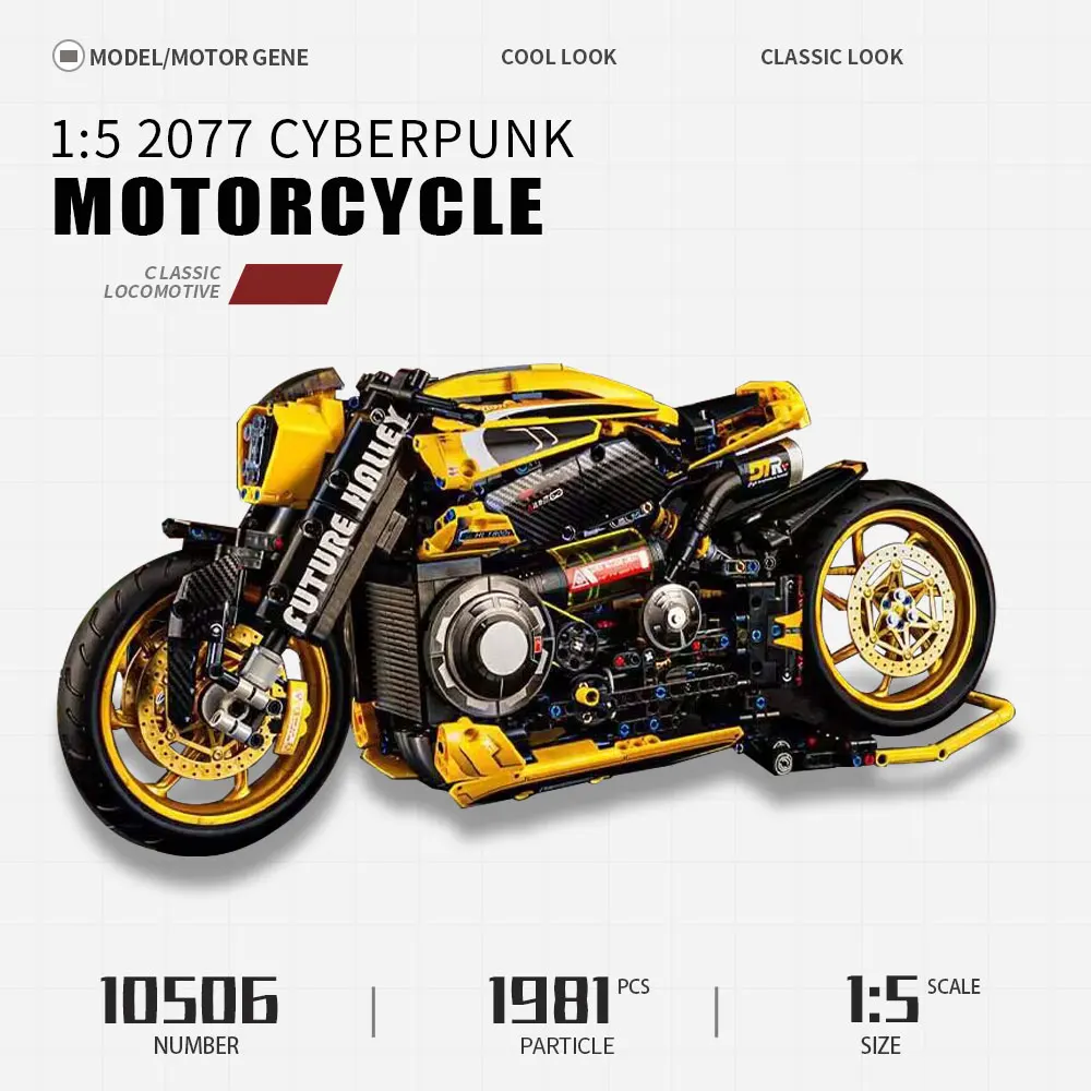 Technical-1-5-Punk-Motorcycle-Motorbike-Locomotive-10506-Moc-High-Tech ...