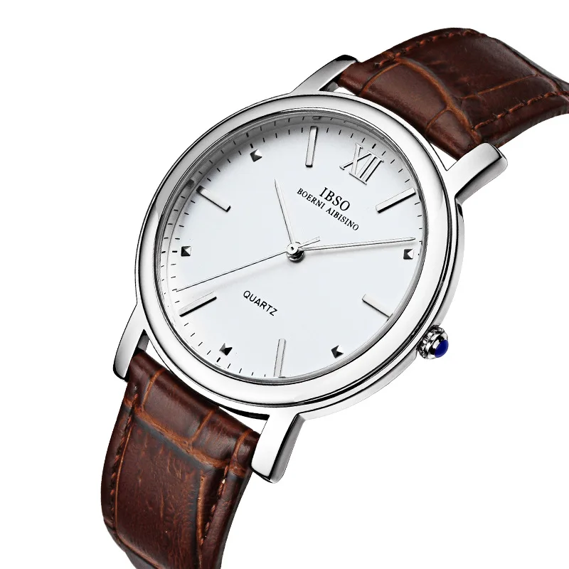 Fashion-Business-Watch-Men-Brown-Leather-Dress-Wrist-Clock-Big-Dial ...