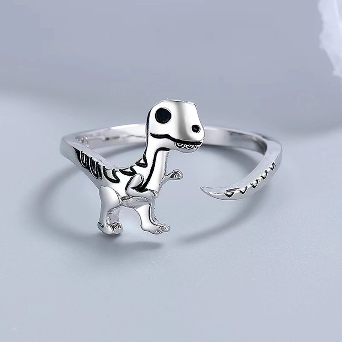 1 Piece Cute and Fashionable Alloy Tyrannosaurus Rex Open Ring Suitable ...